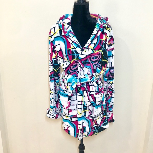 Wet Seal | Intimates & Sleepwear | Rare Plush Graffiti Robe | Poshmark